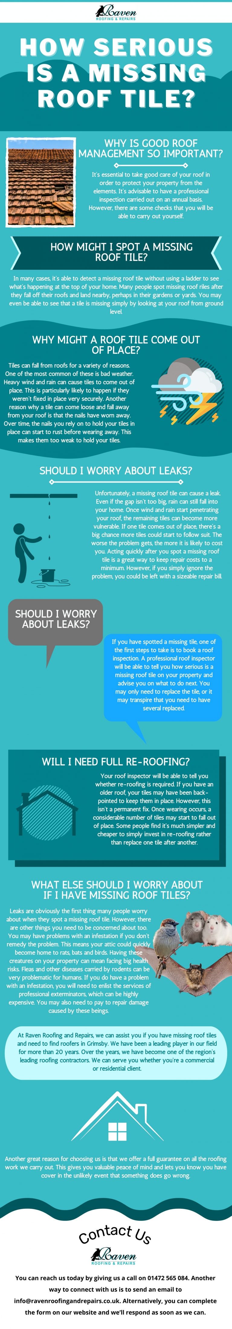 How serious is a missing roof tile? [infographic] - Raven Roofing